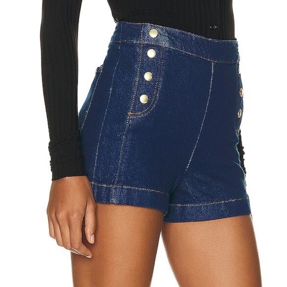 Frame Denim | Shorts | New Wtagframe Timeless Sailer Snap Button Blue ...